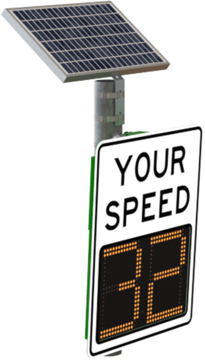 12" Radar Speed Value Sign - White, 20W Solar System | Trafficalm